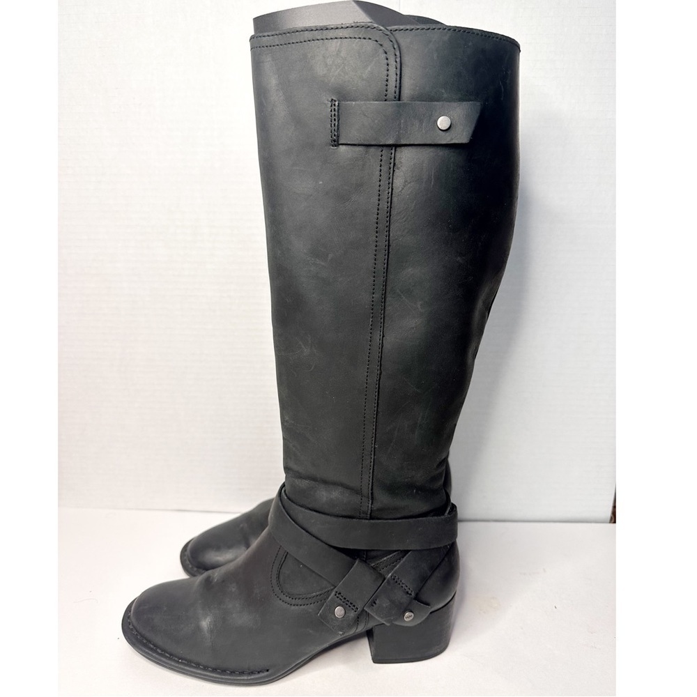 Ugg Bandara Tall Black Leather Boot Womens Size 8 - Gem